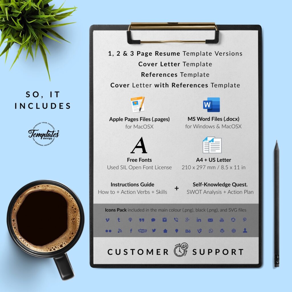 Iris Cooper Resume Bundle // Modern Resume CV Template for Microsoft ...