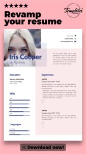 Iris Cooper Resume Bundle // Modern Resume CV Template for Microsoft ...