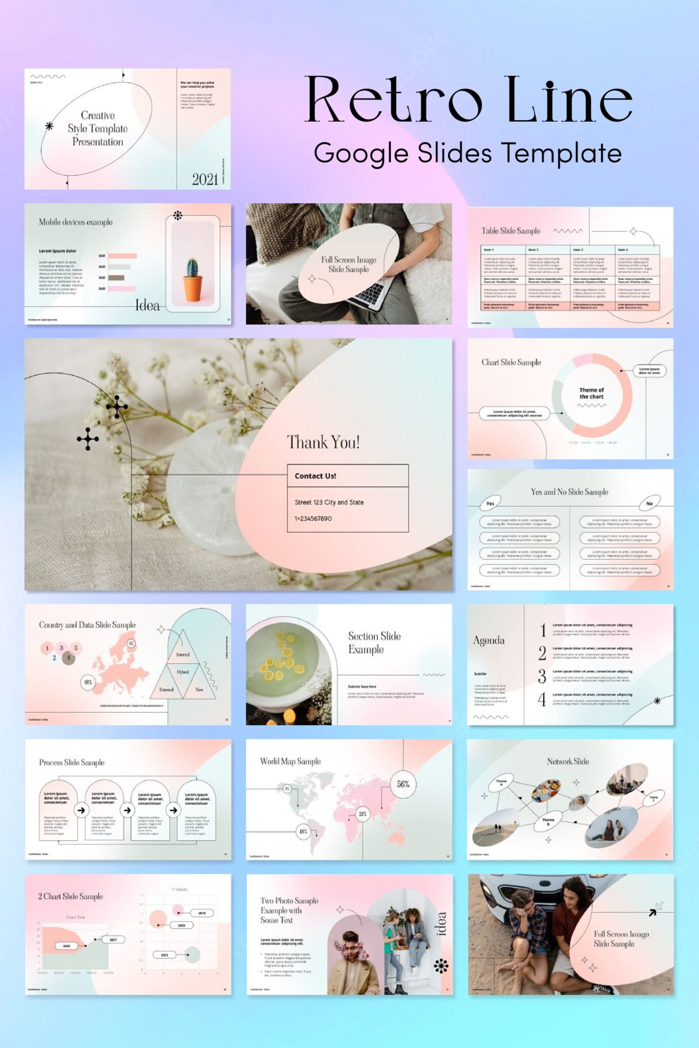 Retro Line - Google Slides Template – MasterBundles