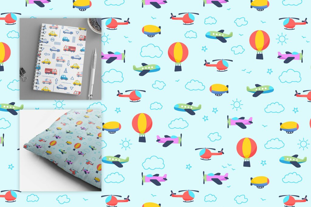 5 Transportation Seamless Pattern | Master Bundles