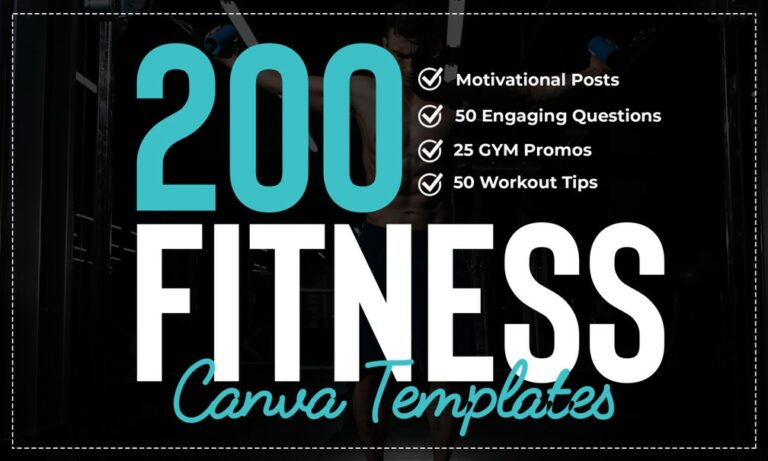 200 Fitness Canva Templates Bundle For Social Media | useful for GYM ...