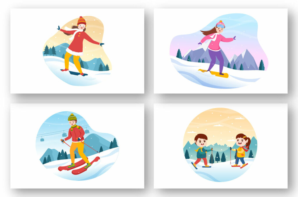 13 Snowboarding Activity Illustration - MasterBundles