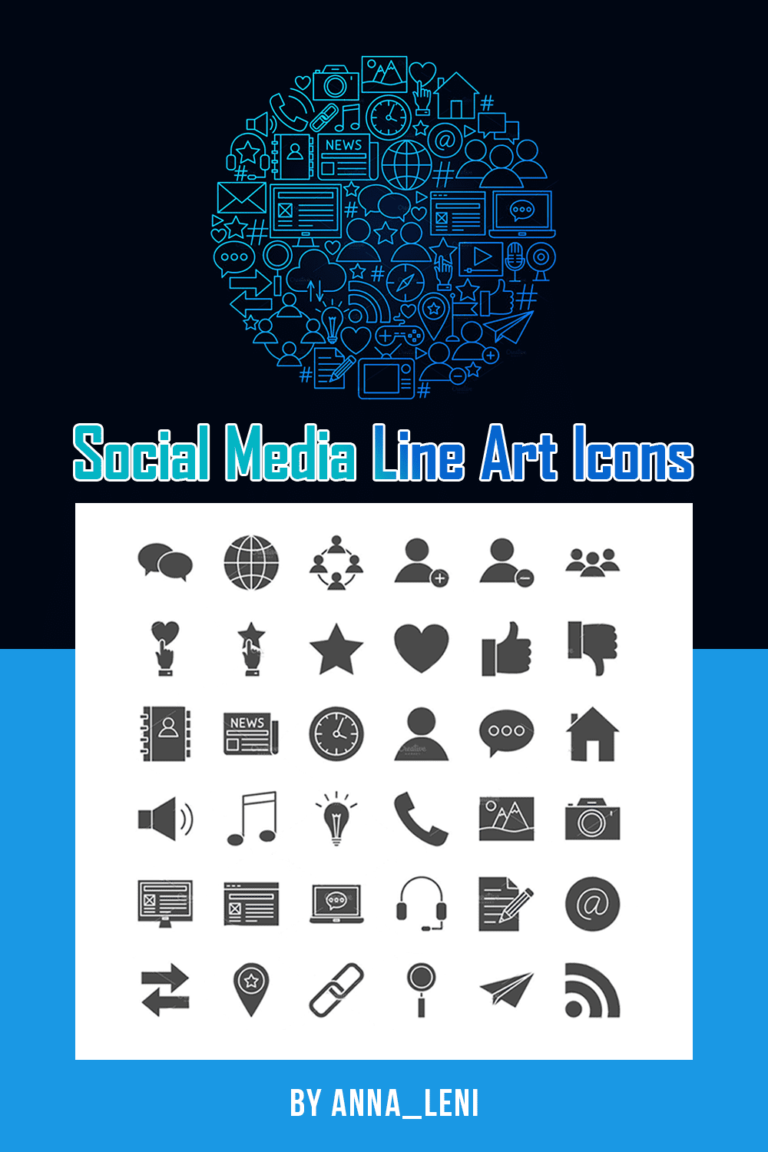 Social Media Line Art Icons – MasterBundles