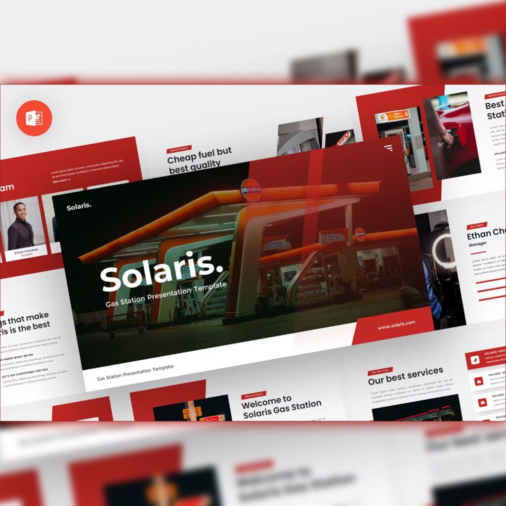 Solaris - Gas Station Powerpoint Template – MasterBundles