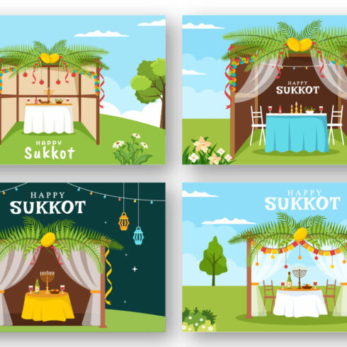 13 Jewish Holiday Sukkot Illustration | MasterBundles