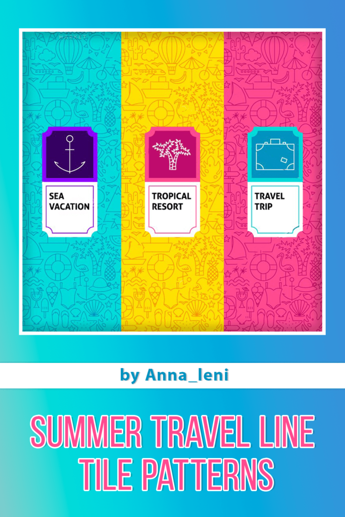 Summer Travel Line Tile Patterns – MasterBundles