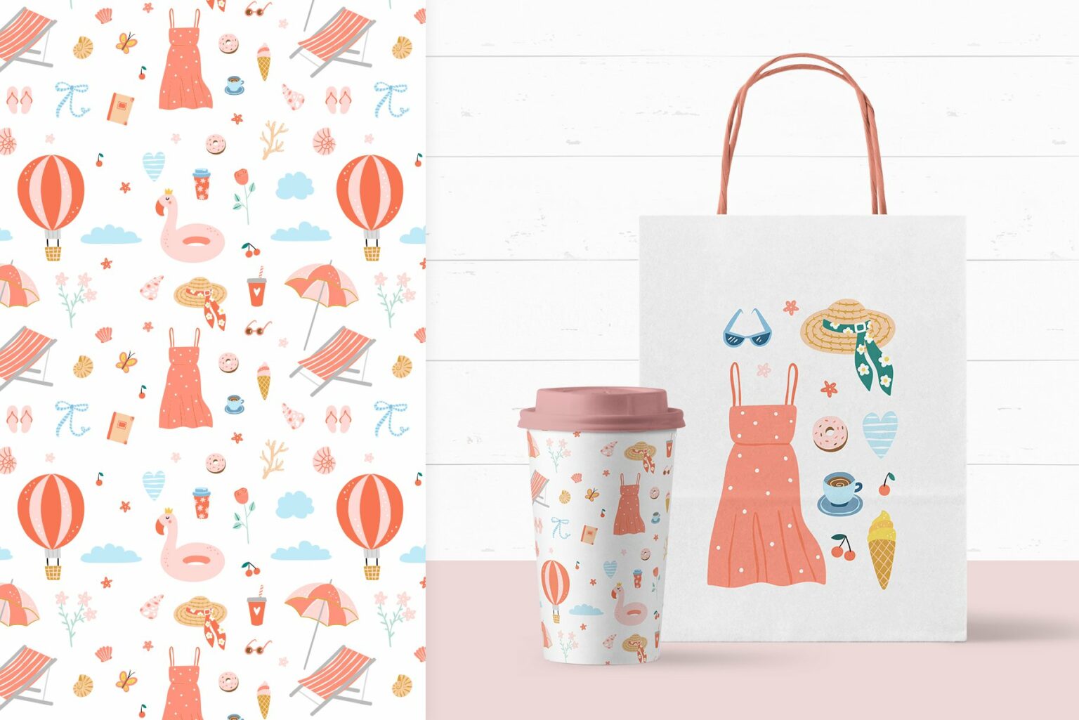 Summertime Illustrations & Patterns – MasterBundles
