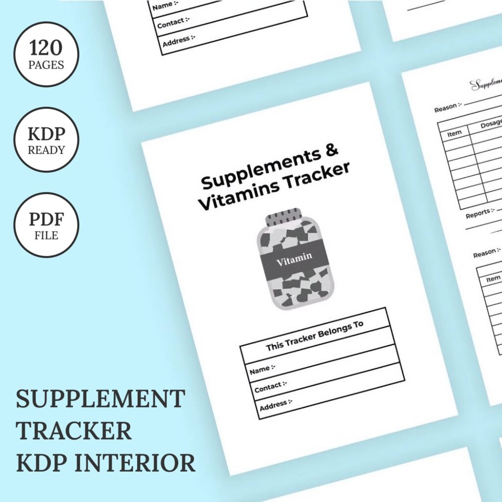 Supplement Tracker KDP Interior – MasterBundles
