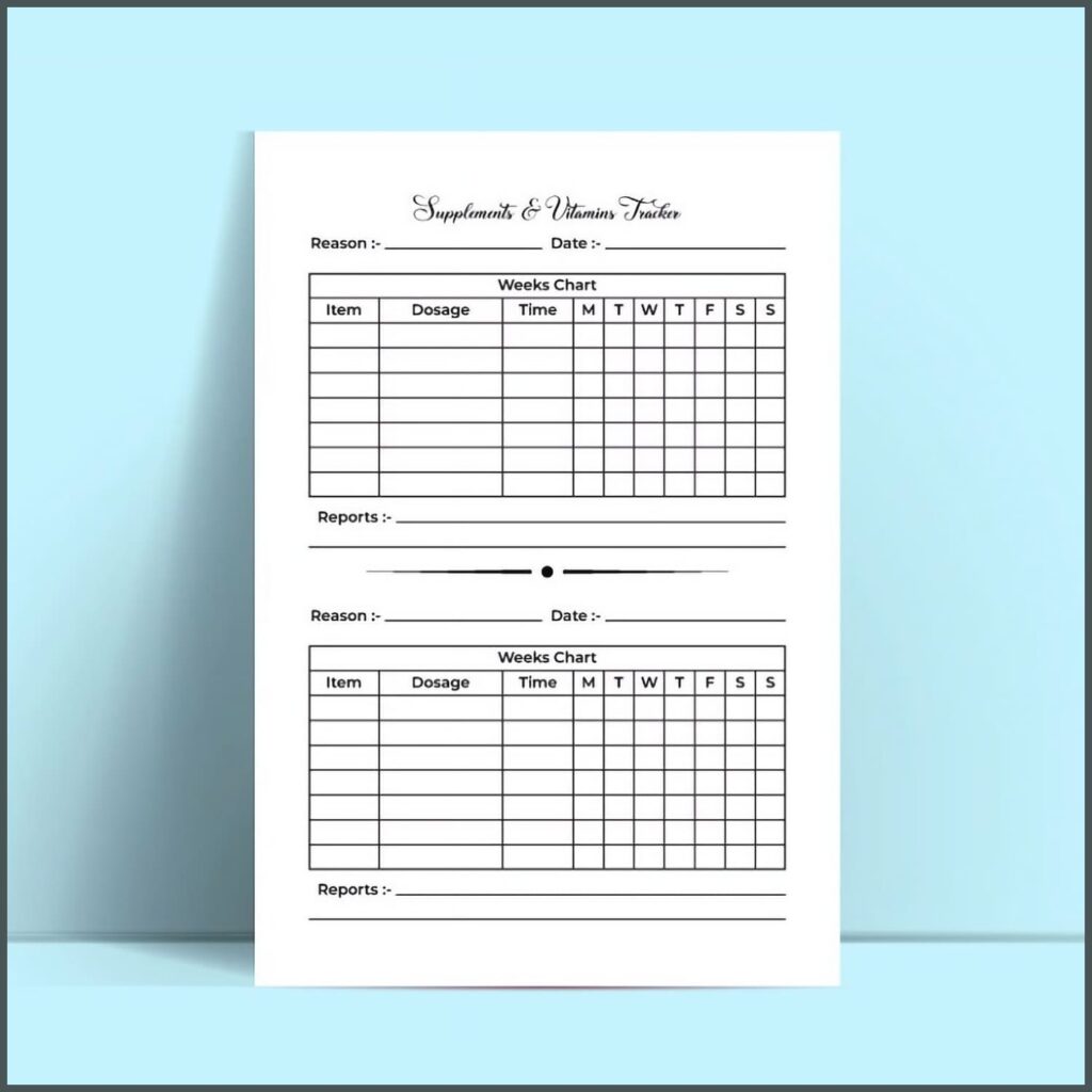 Supplement Tracker KDP Interior – MasterBundles