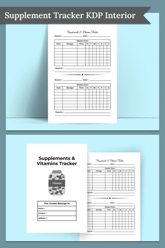 Supplement Tracker KDP Interior – MasterBundles