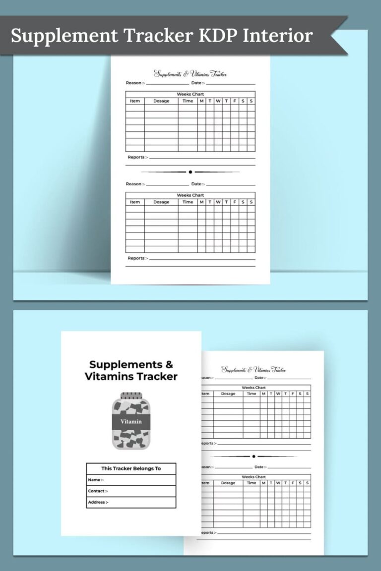 Supplement Tracker KDP Interior – MasterBundles