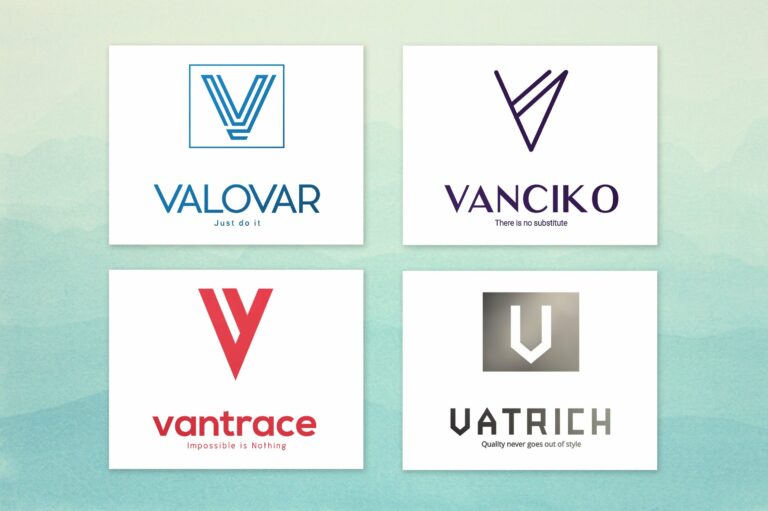 20 "V" Letter Alphabetic Logos – MasterBundles