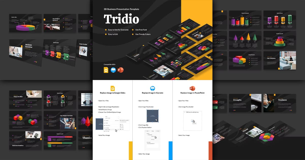TRIDIO - 3D Business Presentation (DARK) – MasterBundles