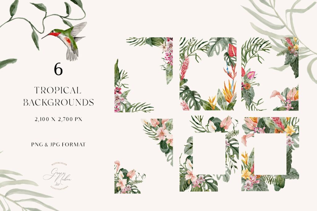 Tropical Summer - Exotic Flora Set – MasterBundles