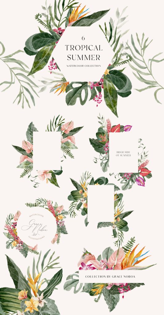 Tropical Summer - Exotic Flora Set – MasterBundles