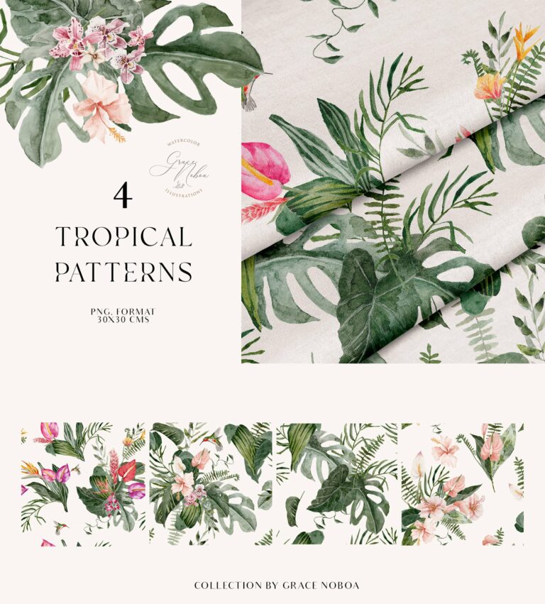 Tropical Summer - Exotic Flora Set – MasterBundles
