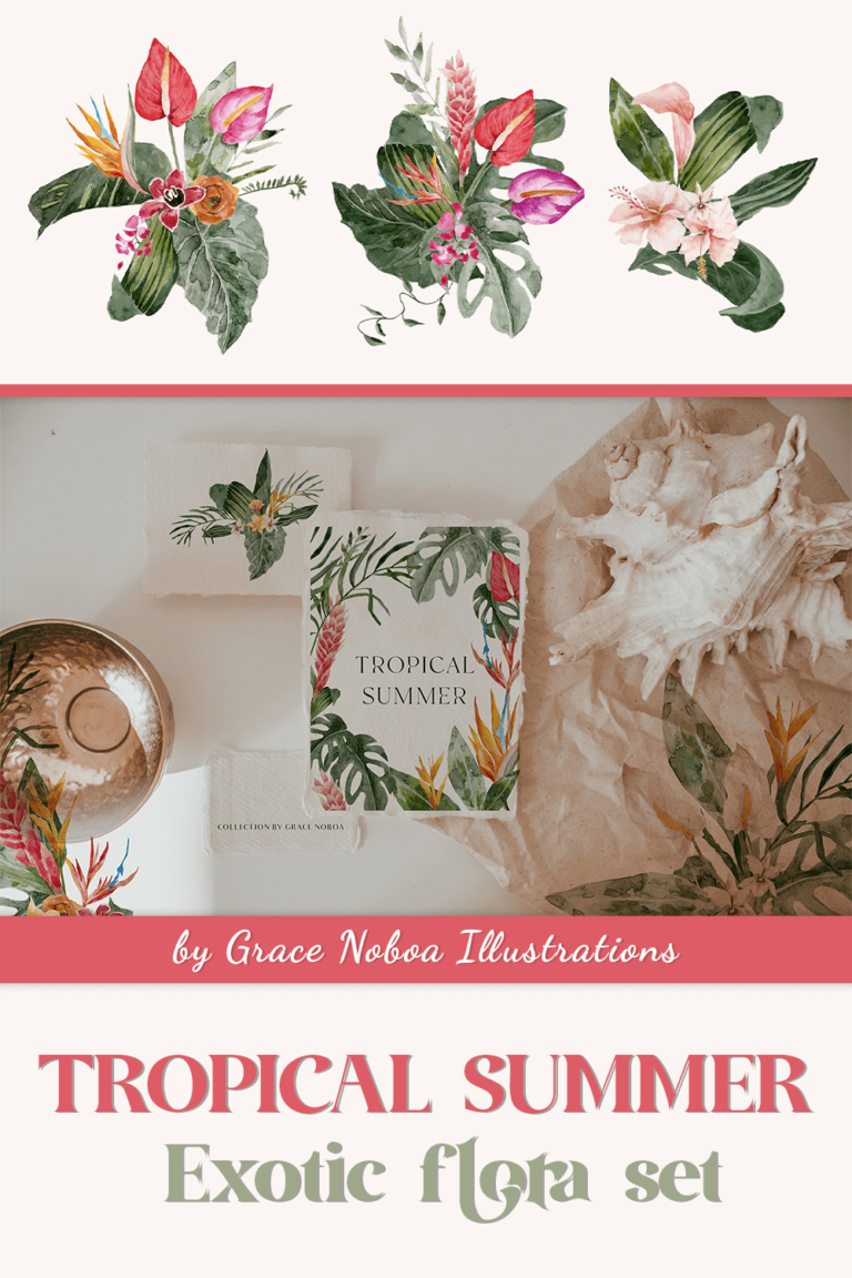 Tropical Summer - Exotic Flora Set – MasterBundles