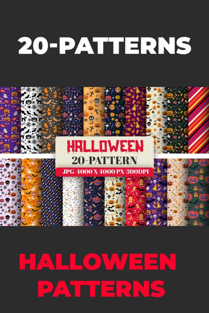 Halloween Digital Paper Pattern Bundle - MasterBundles