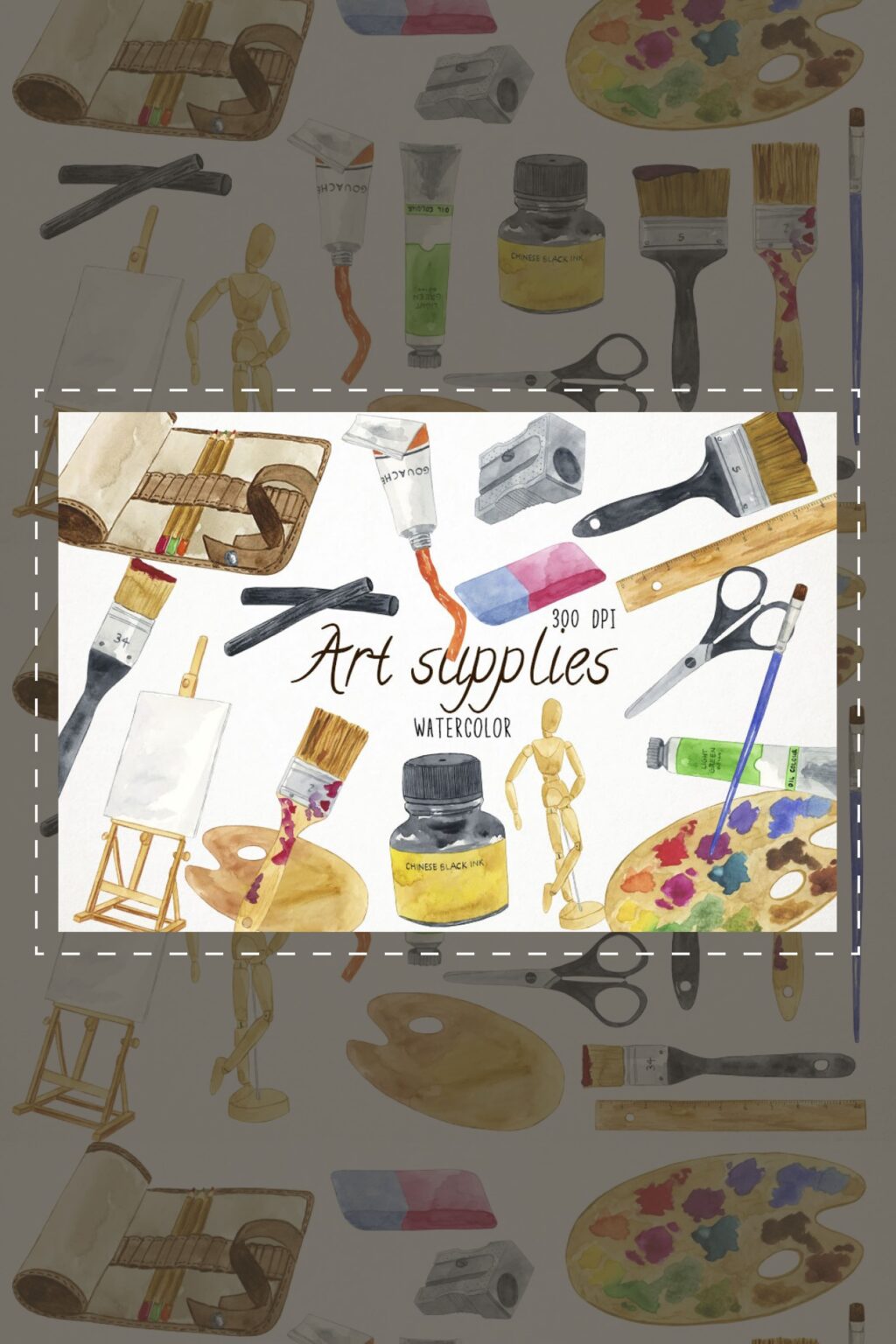 Watercolor Art Supplies Clipart – MasterBundles