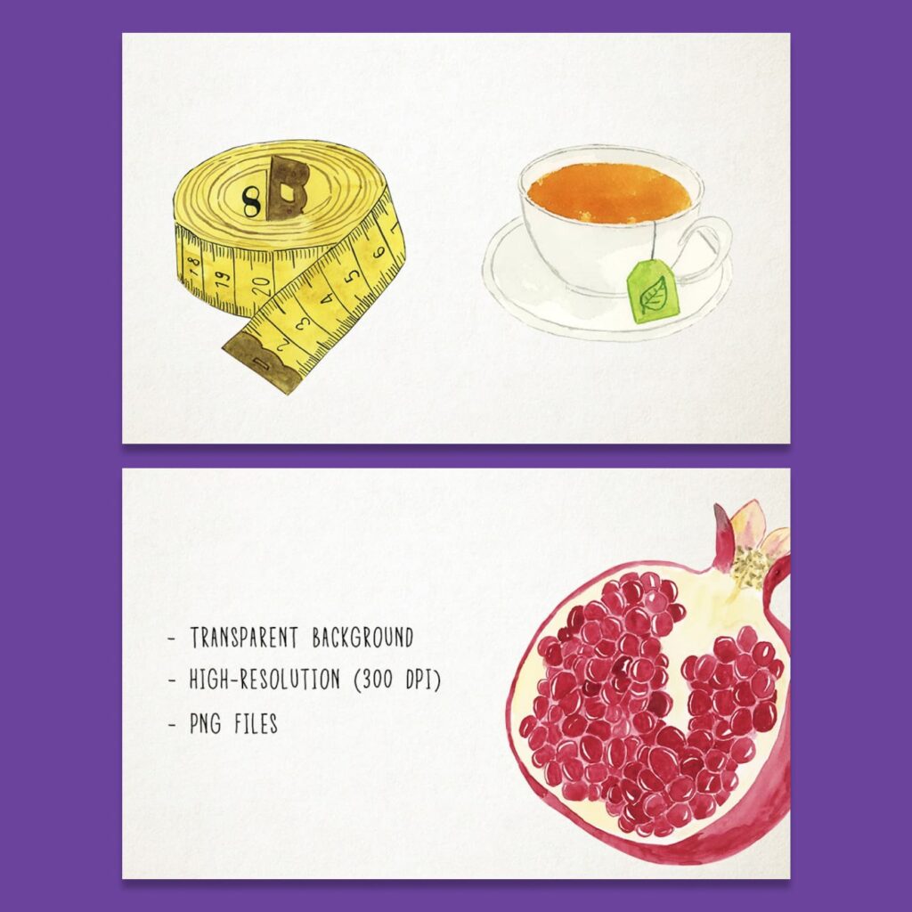 Watercolor Healthy Lifestyle Clipart – MasterBundles