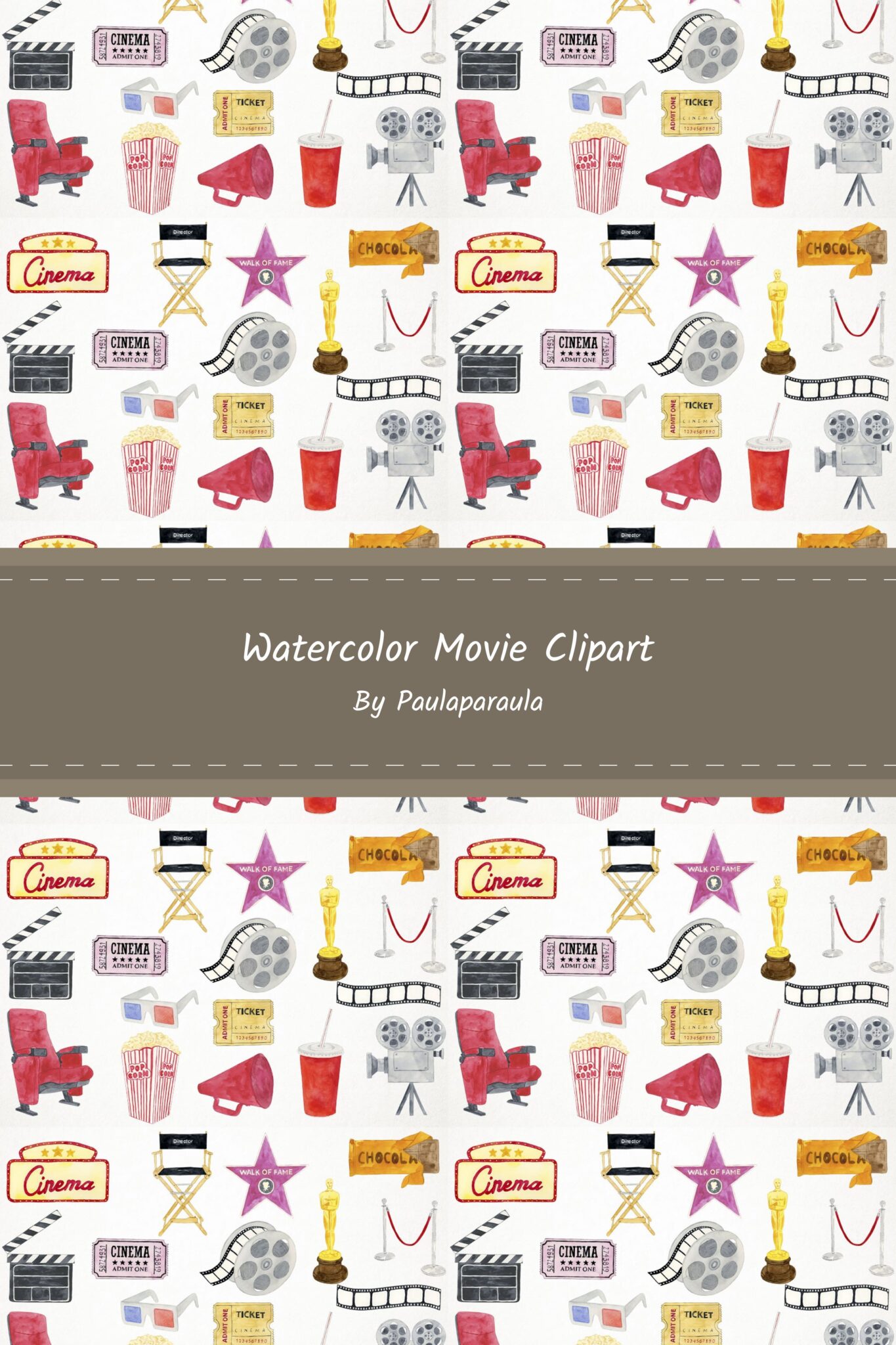 Watercolor Movie Clipart – MasterBundles