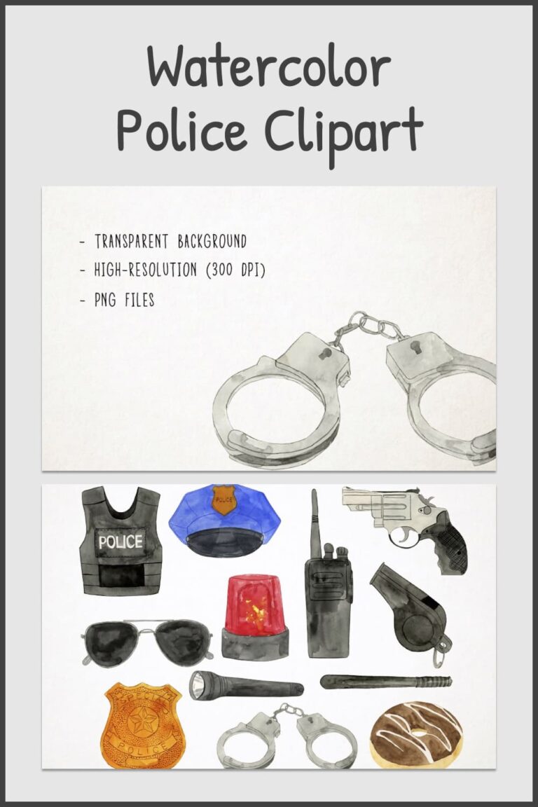 Watercolor Police Clipart – MasterBundles