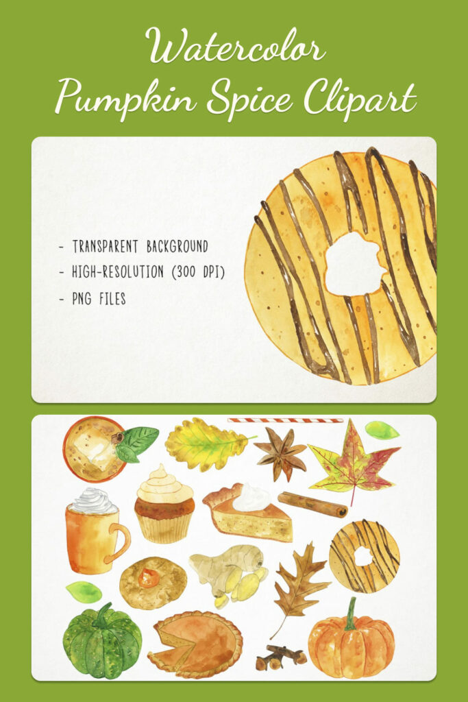 Watercolor Pumpkin Spice Clipart – MasterBundles