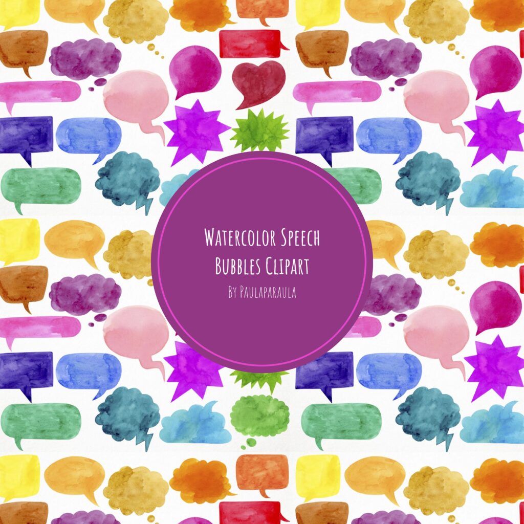 Watercolor Speech Bubbles Clipart – MasterBundles