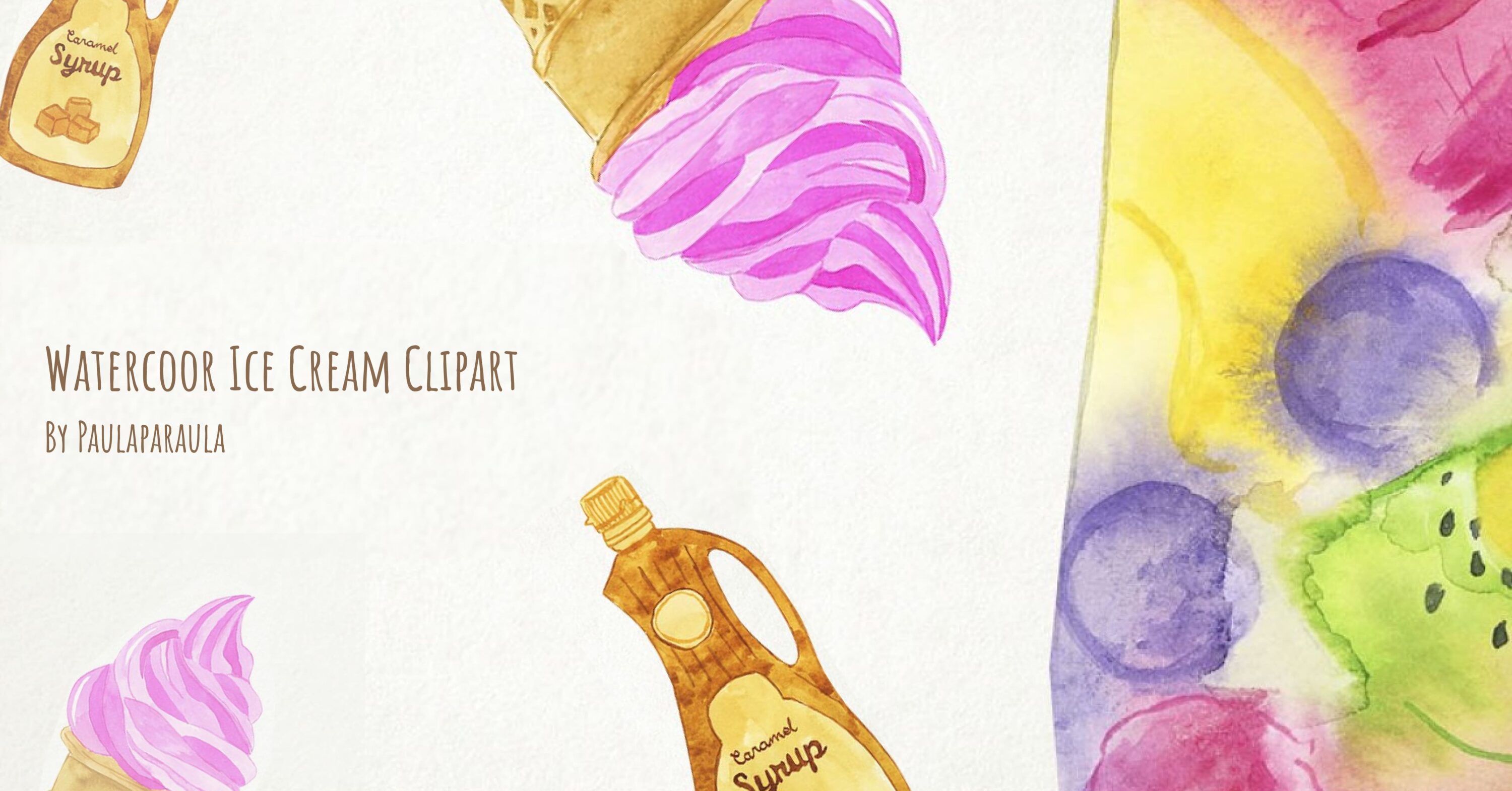 20 Watercolor Ice Cream Clipart Images – MasterBundles