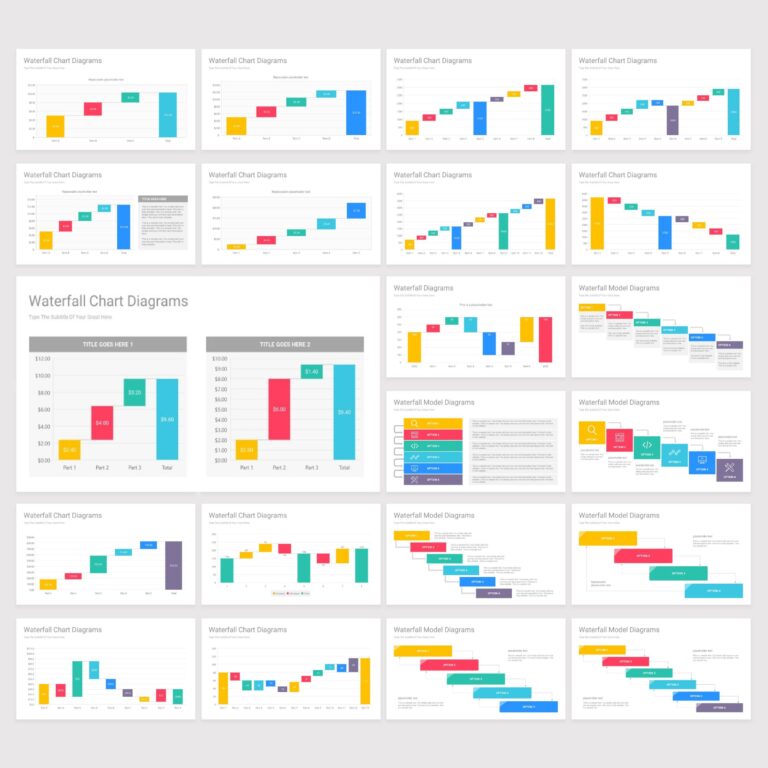 Waterfall Chart PowerPoint Diagrams – MasterBundles