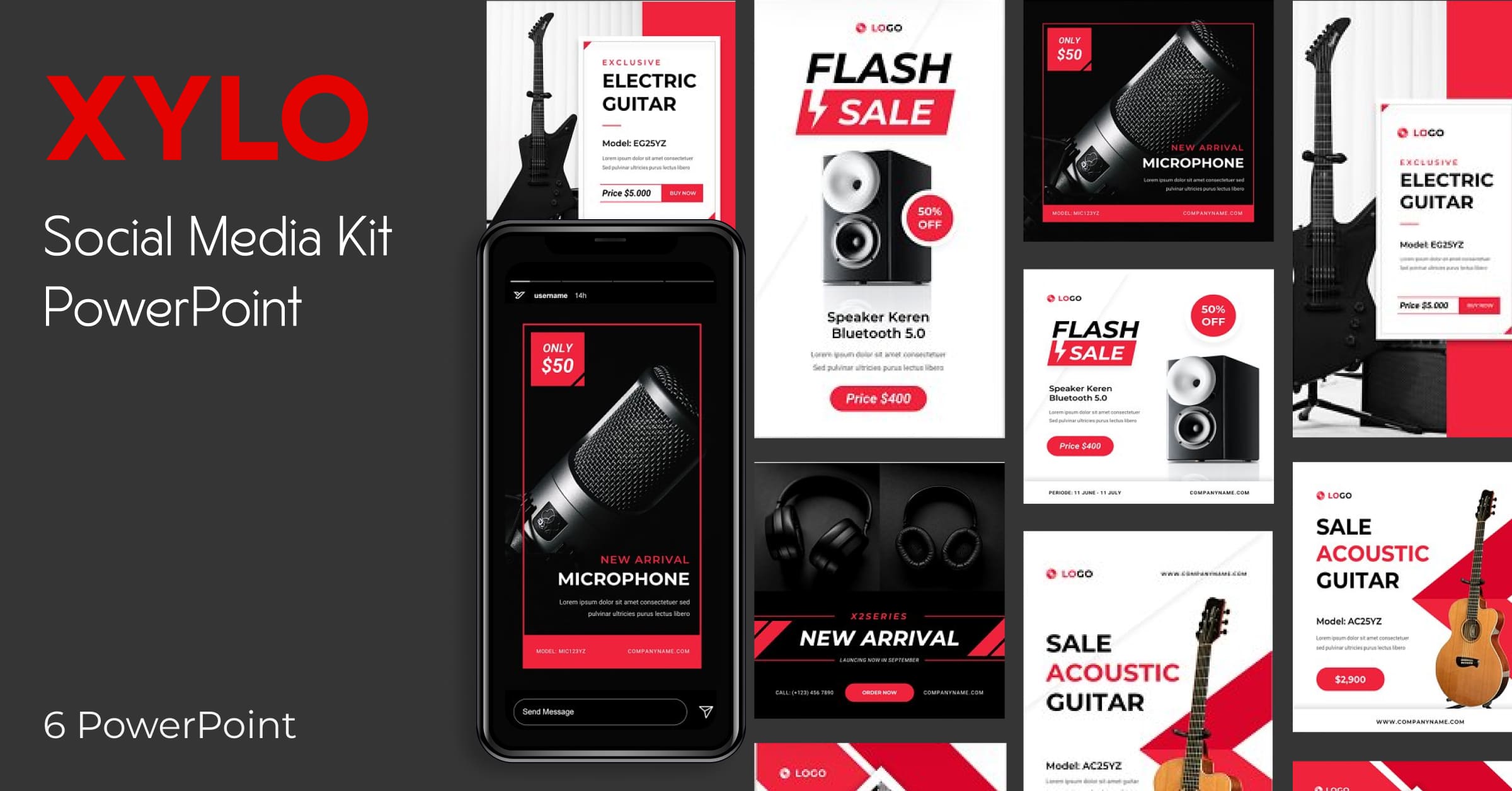 XYLO - Social Media Kit PowerPoint – MasterBundles