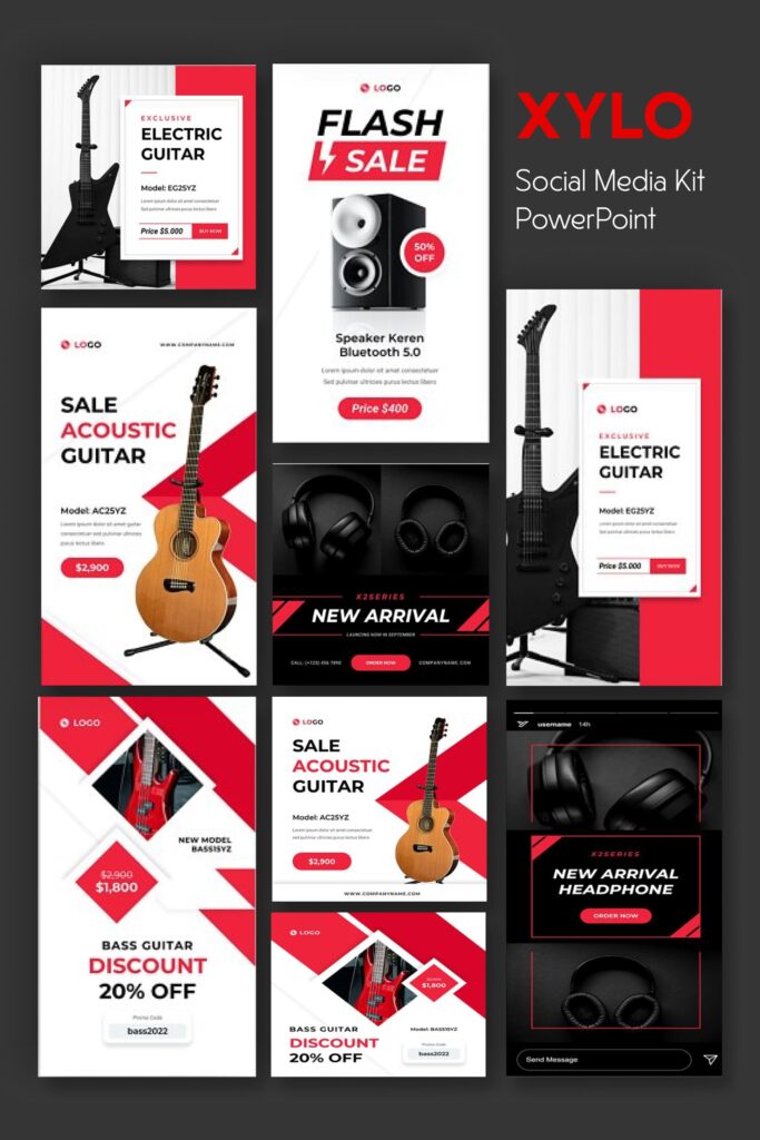 XYLO - Social Media Kit PowerPoint – MasterBundles