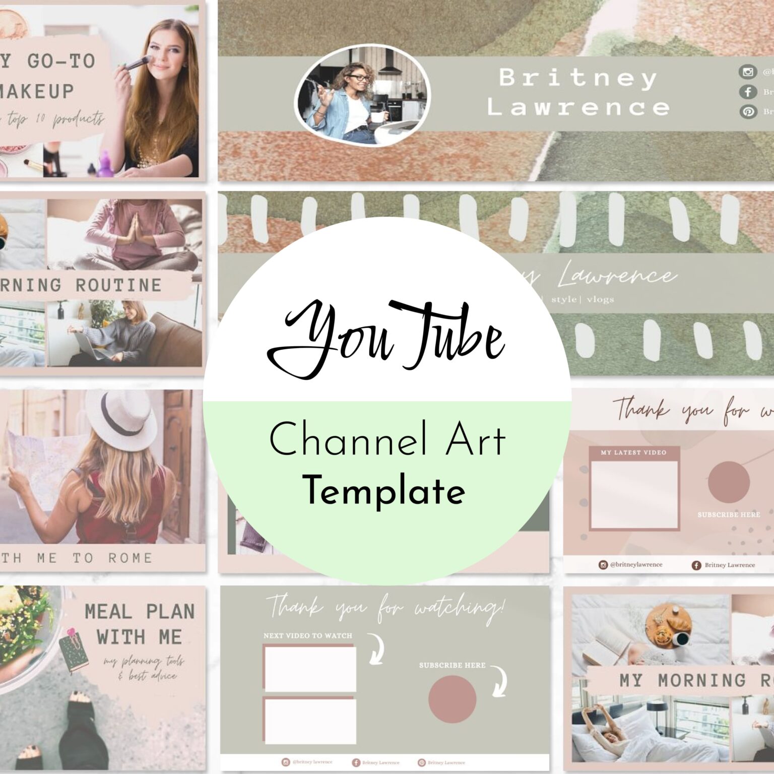 YouTube Channel Art Template – MasterBundles