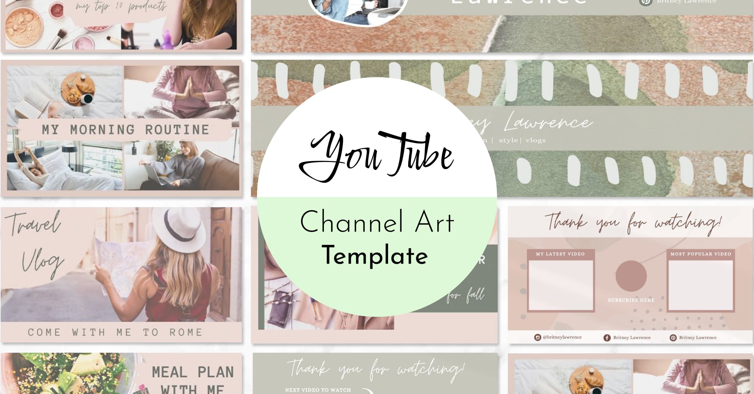 YouTube Channel Art Template – MasterBundles