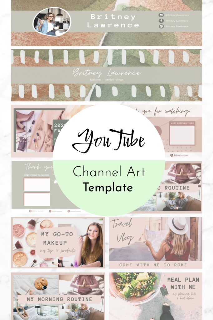 YouTube Channel Art Template – MasterBundles