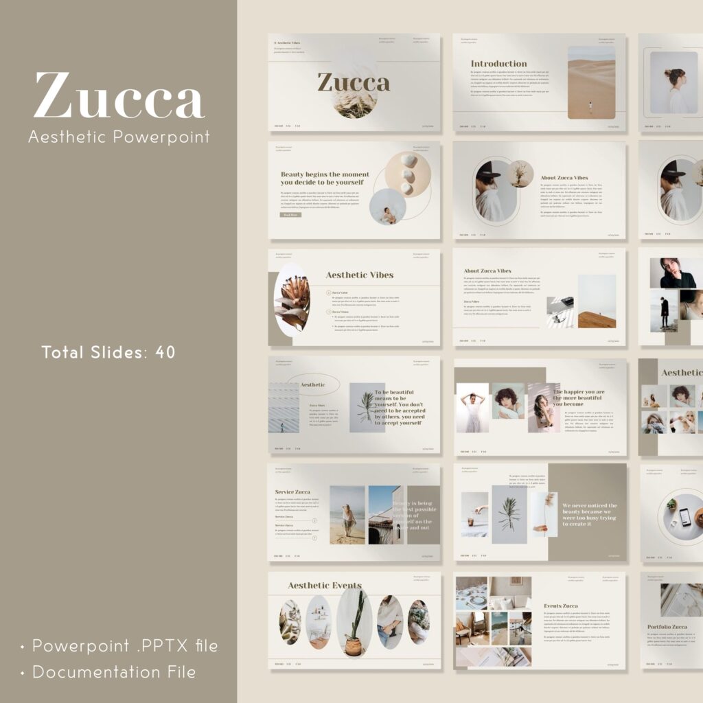 Zucca - Aesthetic Powerpoint Template – MasterBundles