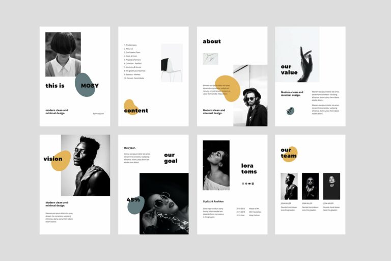 MOSY Powerpoint A4 Vertical Template – MasterBundles
