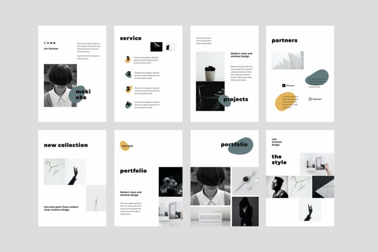 MOSY Powerpoint A4 Vertical Template – MasterBundles