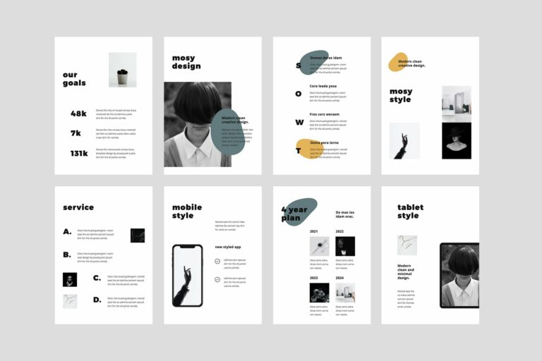 MOSY Powerpoint A4 Vertical Template – MasterBundles