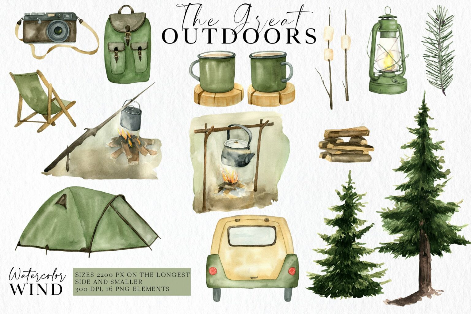 Travel Camping Nature Clipart Camper – MasterBundles