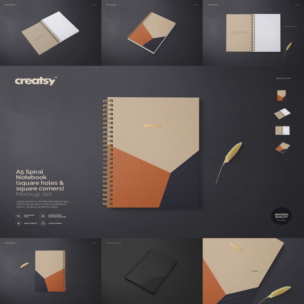 A5 Spiral Notebook Mockup Set – MasterBundles