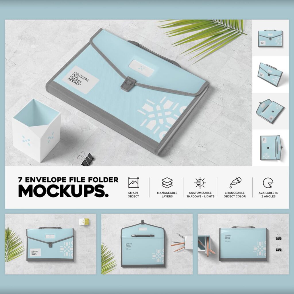 Envelope File Folder Mockups Masterbundles