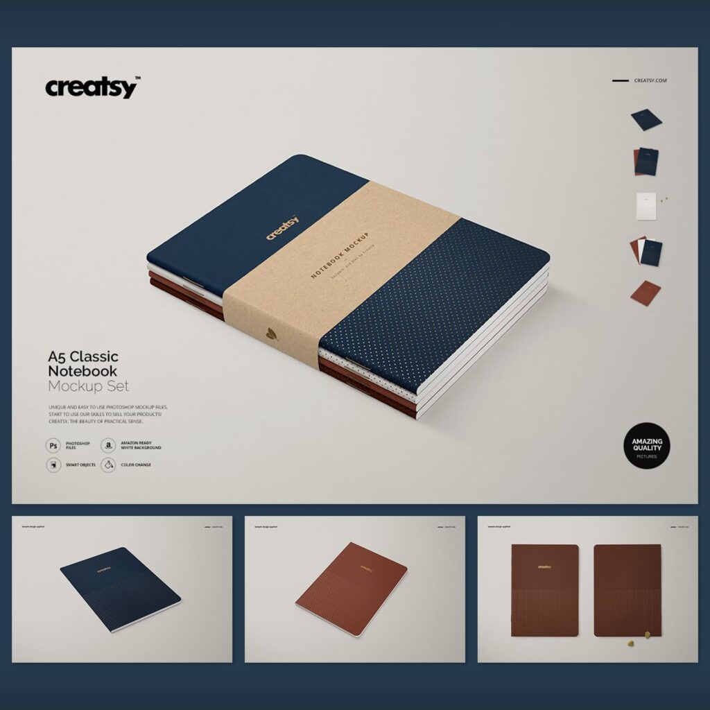 A5 Classic Notebook Mockup Set – MasterBundles
