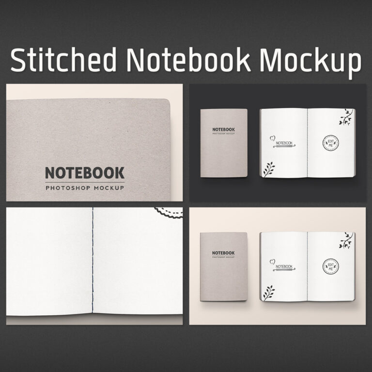 Stitched Notebook Mockup – MasterBundles