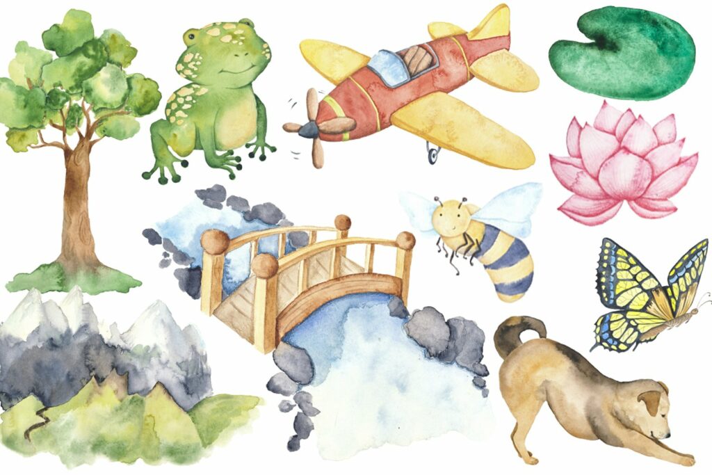 Kids Yoga Watercolor Clip Art – MasterBundles