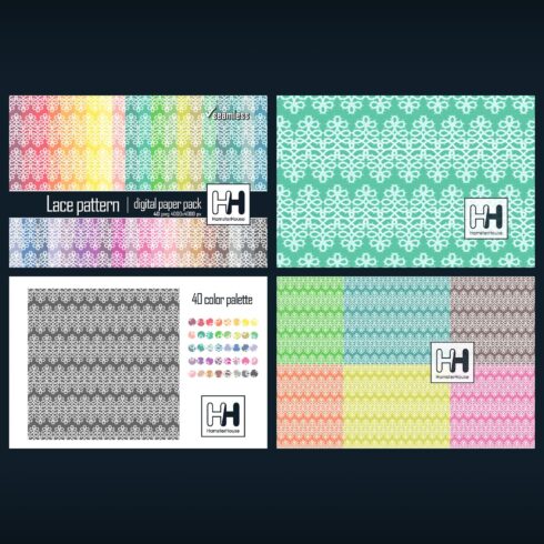 Lace Pattern Digital Paper Pack, 40 Colors – MasterBundles