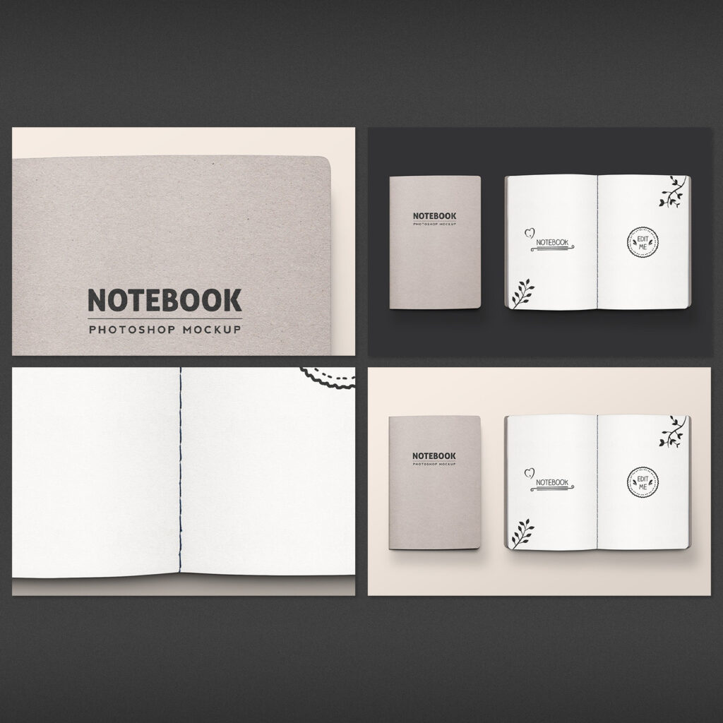 Stitched Notebook Mockup – MasterBundles