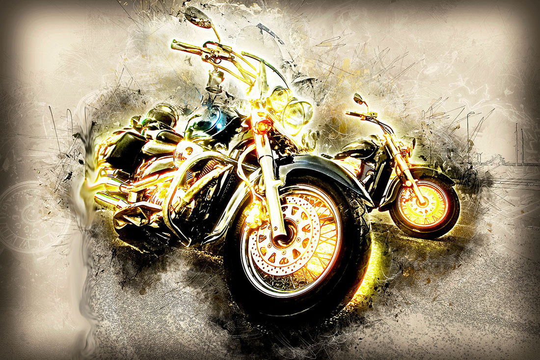 12 Motorcycles HQ Graphics with Grunge Style - MasterBundles