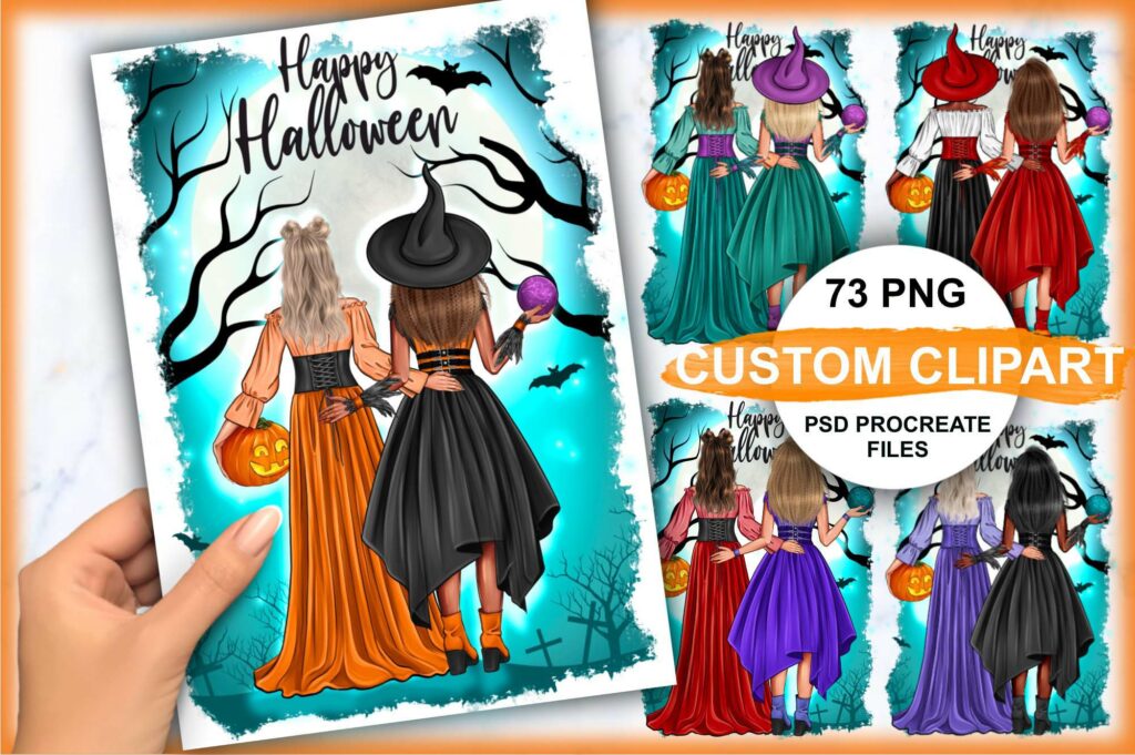 Halloween Best friend clipart - MasterBundles