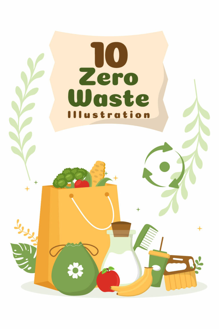 10 Zero Waste Illustration - MasterBundles